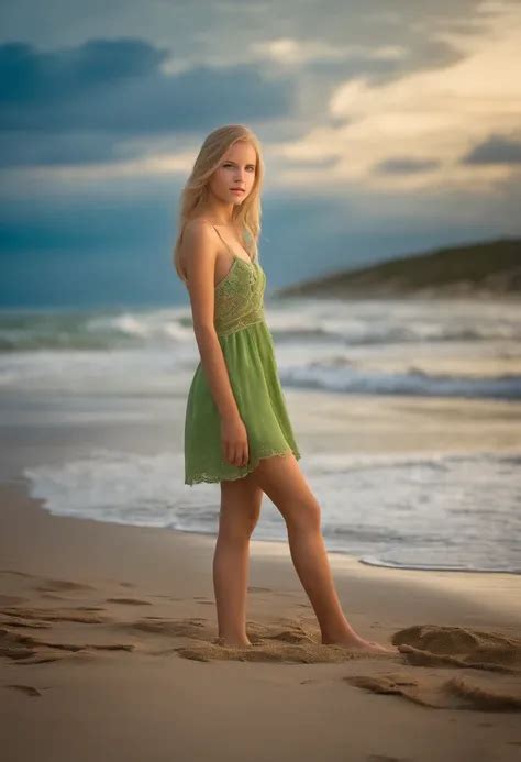 Create Realistic 13yo Young Girl Photos With Blonde Hair Length To The