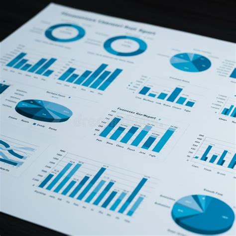 A Document Featuring Multiple Data Visualizations Including Bar Graphs Pie Charts Stock
