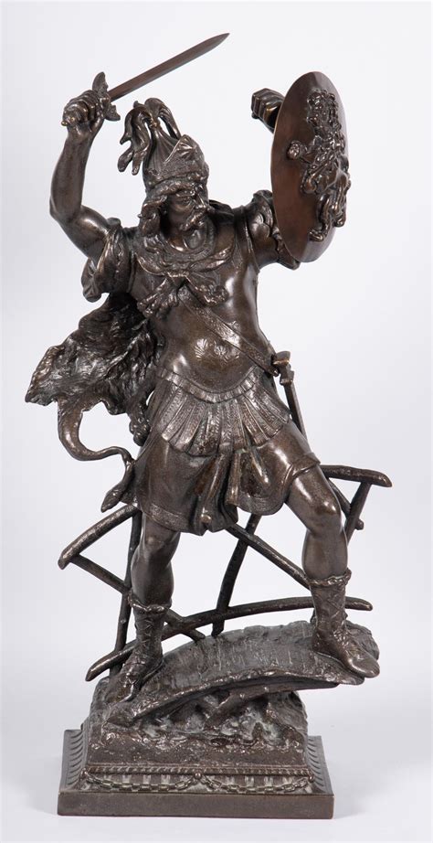 Lot A Bronzed Patina Spelter Figure Of A Gallic Warrior After