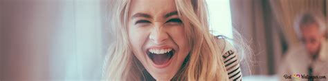 Cute Sabrina Carpenter Naughty Smile K Wallpaper Download