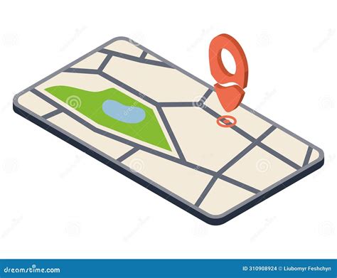 Smartphone Gps Navigation Map Icon Isometric Automotive Navigation System Symbol Automobile