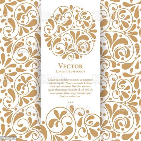골드와 화이트 빈티지 인사말 카드입니다 고급 벡터 장식 템플릿입니다 좋은 초대 플라이어 메뉴 브로셔 엽서 배경 벽지 장식 포장 또는 원하는 아이디어 결혼 증명서에 대한 스톡