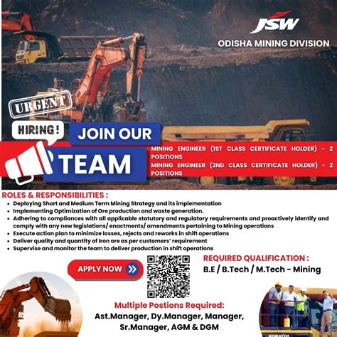 manas ranjan swain on linkedin hiring alert for jsw odisha mines