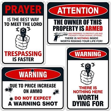 Sigo Signs 4 Pack 10 X 7 Inch No Trespassing Warning Sign