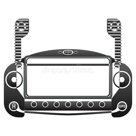 Quadcopter Remote Controller In Realistic Style Blue Drone With Camera Stock Illustration