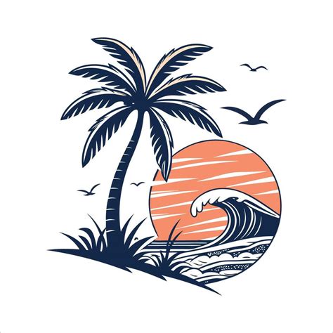 Wave Palm Tree Logo