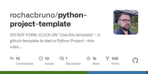 github rochacbruno python project template do not fork click on use this template a