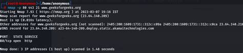 Nmap Command In Linux With Examples Geeksforgeeks