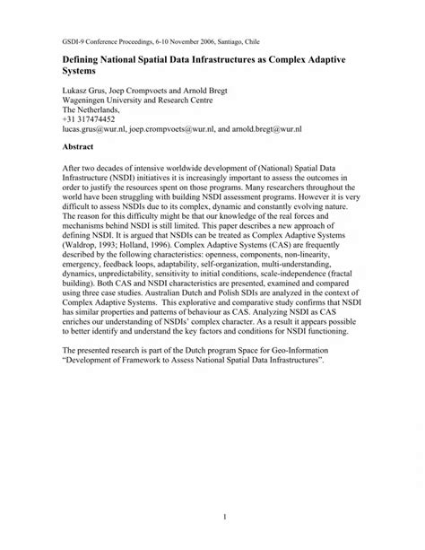 Pdf Defining National Spatial Data Infrastructures As Complex Adaptive Systems Dokumen Tips