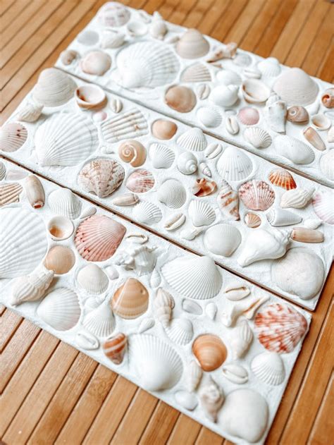 Sea Shell Tile Coastal Decor Mosiac Tile With Shells Fireplace Tile