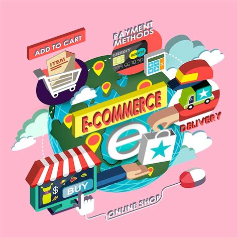 Premium Vector Flat 3d Isometric Ecommerce Concept Illustration