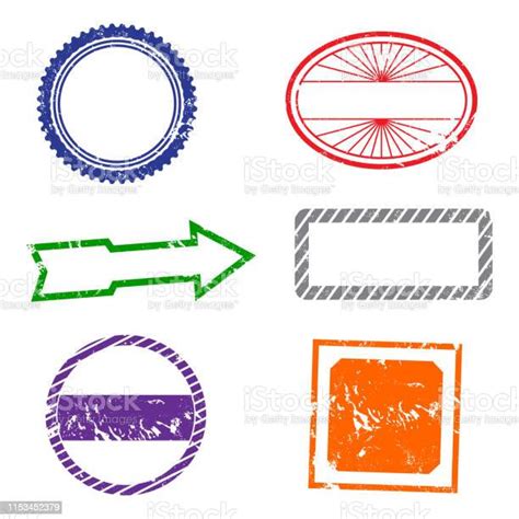 우표 그런 지 고무 프레임 흰색 바탕에 프리 젠 테이 션 전단지 전단지 엽서 및 포스터에 대 한 여섯 우표 프레임 평면 디자인입니다 벡터 일러스트 레이 션 Eps10 0명에