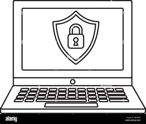 Cyber Security Shield Protection Padlock Locked Stock Vector Image And Art Alamy