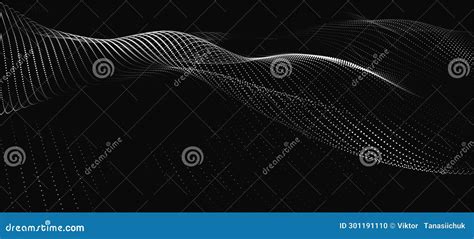 Abstract Digital Particle Wave Futuristic Dot Wave Dynamic Wave Of Luminous Dots Stock