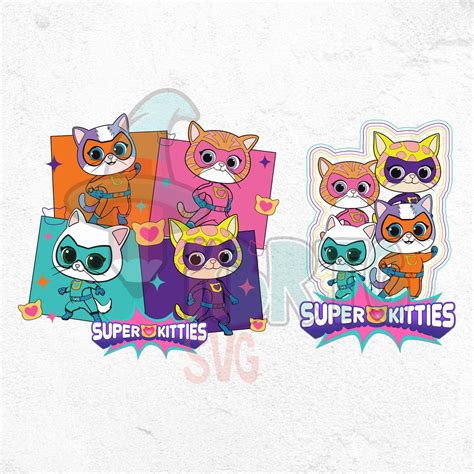 Super Kitties Png Birthday Party Clipart Digital Download Etsy