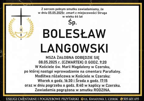 Śp Bolesław Langowski Nekrolog