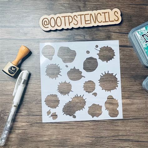 Coffee Stains Stencil Planner Bullet Journal Art Journal Inking Stenci