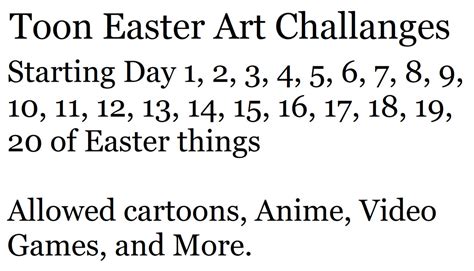 Toon Easter Art Challanges By Pre Animationman On Deviantart