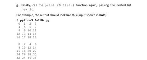 Solved 1 Working With Nested Lists In This Lab Component