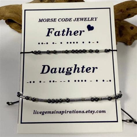 Father And Daughter Morse Code Bracelet Livegemss