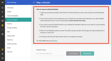 402 Mapping A Domain Name To Your Site Basekit Support