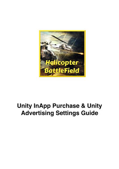 Pdf Unity Inapp Purchase And Unity Advertising Settings Guide · So If
