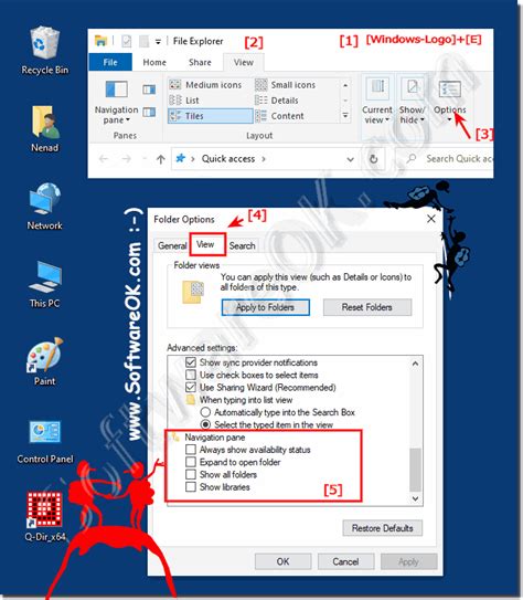I´m Missing The Navigation Area With The Folder Tree In Windows 10 Explorer