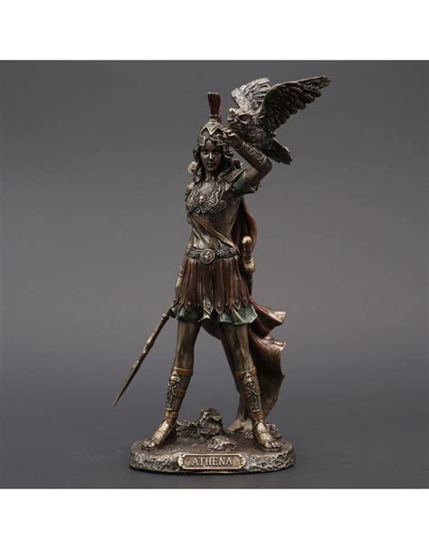 Athena Athena With Owl Veronese Design Bronzed Statue Trukado