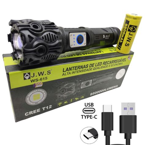 Lanterna Tática Led Xml T12 Extra Potente Lançamento 2022 Jws Ws 615 Shopee Brasil