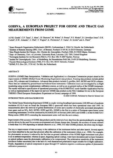 Pdf Godivaers Gome Data Interpretation Validation And Application