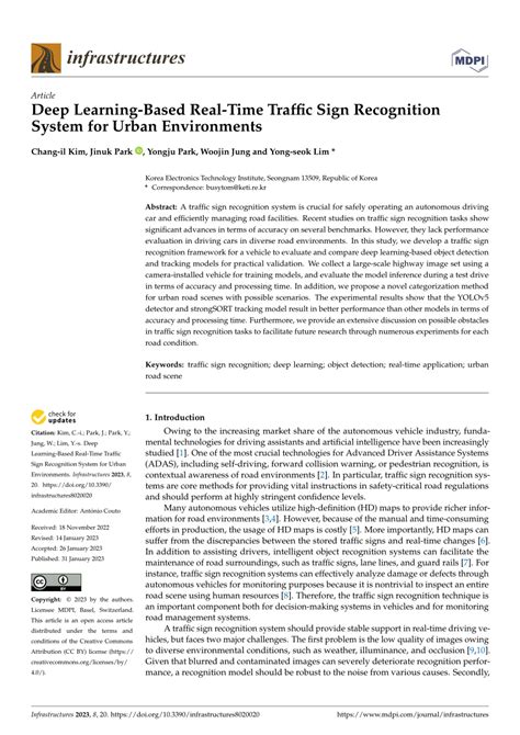 PDF Deep Learning Based Real Time Traffic Sign Recognition System For Urban Environments