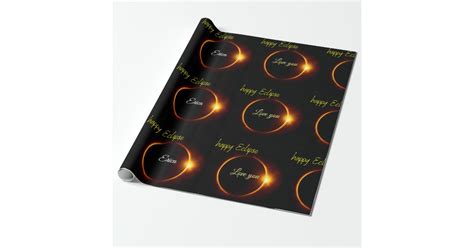 Solar Eclipse Realistic Black Yellow White Wrapping Paper Zazzle