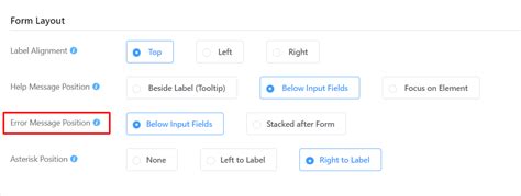 Form Layout Settings In Wp Fluent Form Wordpress Plugin