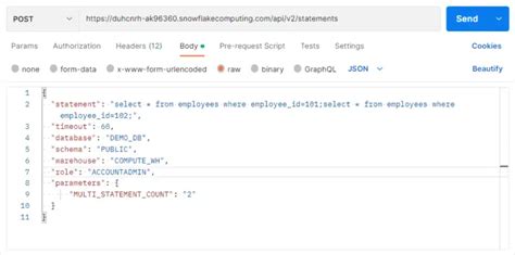 Execute Multiple Sql Statements In A Single Snowflake Api Request Thinketl