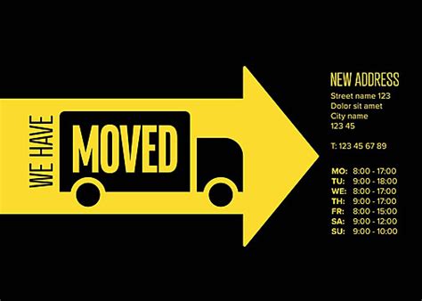 Minimalistic Flyer Design For Relocation With A Prominent Arrow Vector