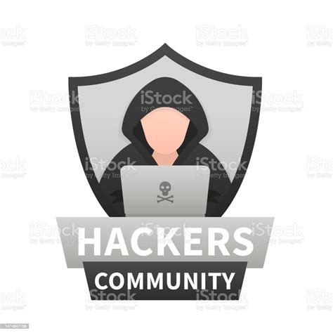 사용자의 기밀 데이터 개인 정보를 훔치는 랩톱 컴퓨터와 함께 방패 모양의 해커의 개념 해킹 및 웹 보안 인터넷 피싱 개념입니다