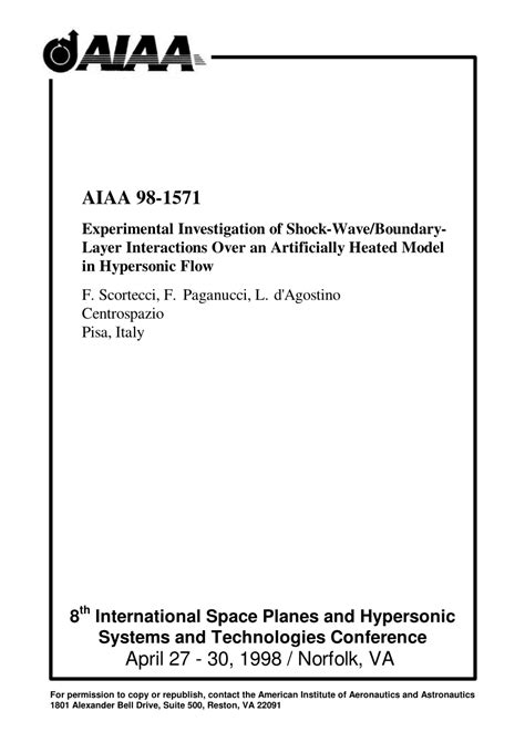 Pdf Experimental Investigation Of Shock Wave Boundary Layer Interactions Over An Artificially