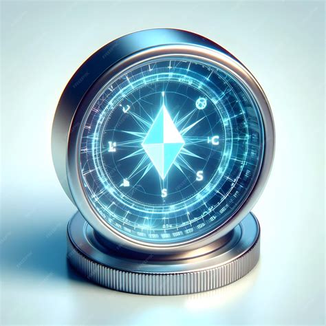 3d Holographic Compass With Labh Pancham Symbol And Copy Space Concept