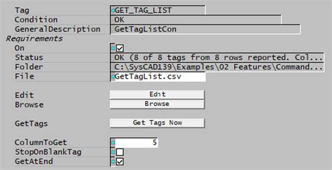 Get Tag List SysCAD Documentation Get Tag List SysCAD Documentation