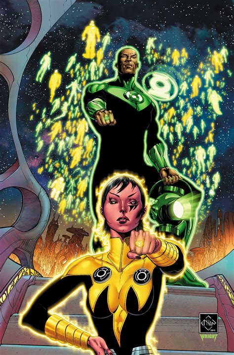Green Lantern John Stewart And Yellow Lantern Soranik Natu By Ethan Van