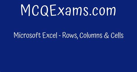 Microsoft Excel Rows Columns And Cells Solution