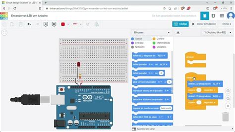 Como Encender Un Led Con Arduino En Tinkercad Youtube