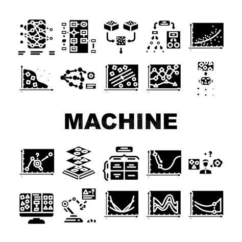 Machine Learning Algorithm Model Icons Set Vector Stock Illustration Illustration Of