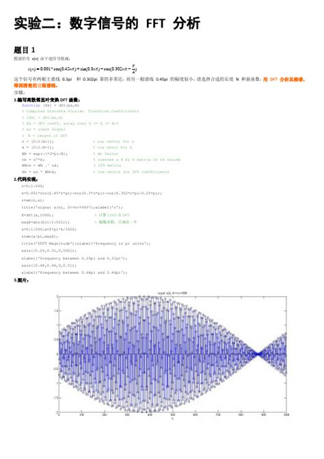 Dspfft实验报告 文档之家