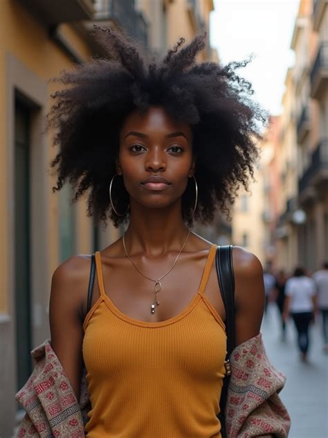 Woman As Digital Nomad In Barcelona Center 12666162 Royalty Free Ai Photo And Video Generator