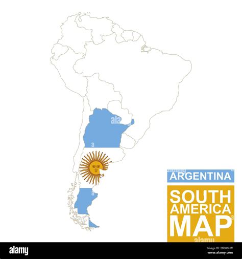 South America Contoured Map With Highlighted Argentina Argentina Map
