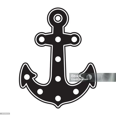 앵커 벡터 아이콘 로고 보트 해상 해 적 해상 헬 름 그림 기호 그래픽 디자인 클립 아트 골동품에 대한 스톡 벡터 아트 및 기타 이미지 골동품 귀여운 나침반 Istock
