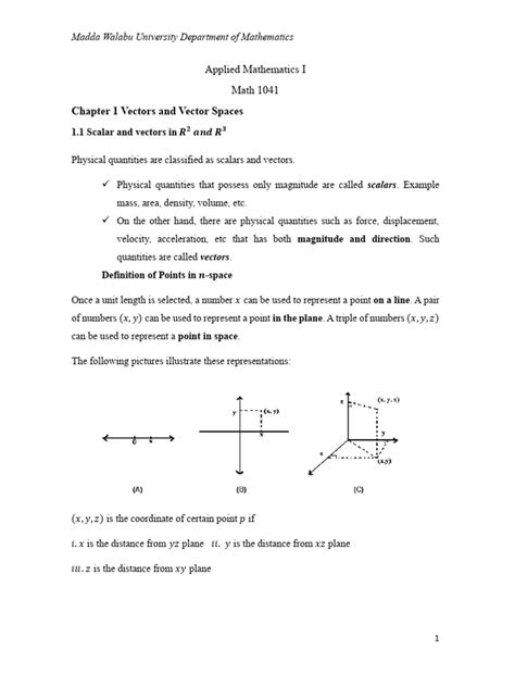 Applied Mathematics I Pdf Euclidean Vector Basis Linear Algebra