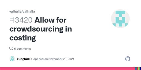 Allow For Crowdsourcing In Costing · Issue 3420 · Valhallavalhalla · Github