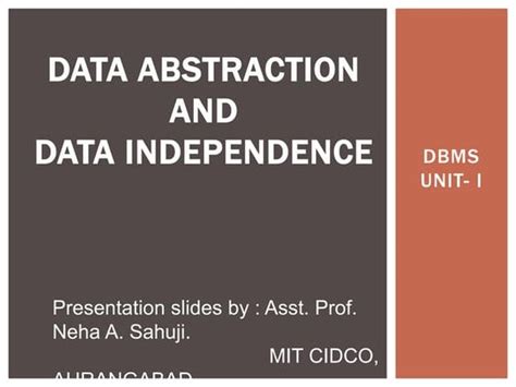 Data Abstraction In Dbms Ppt